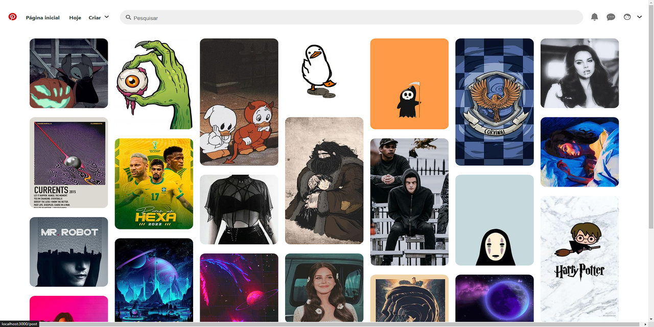 GitHub - lucsalves1/Pinterest: Aplicação em React simulando a interface ...