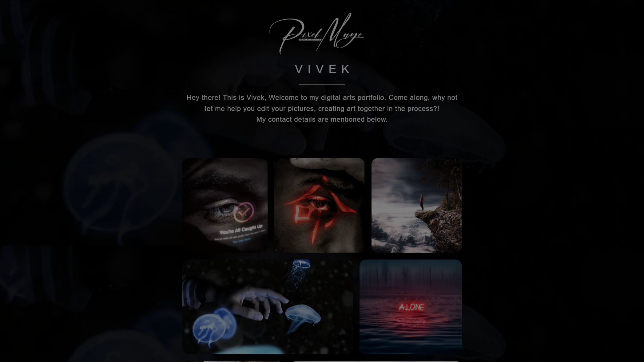 GitHub - R-Vivek-S/PixelMage-Portfolio: A single page website to ...