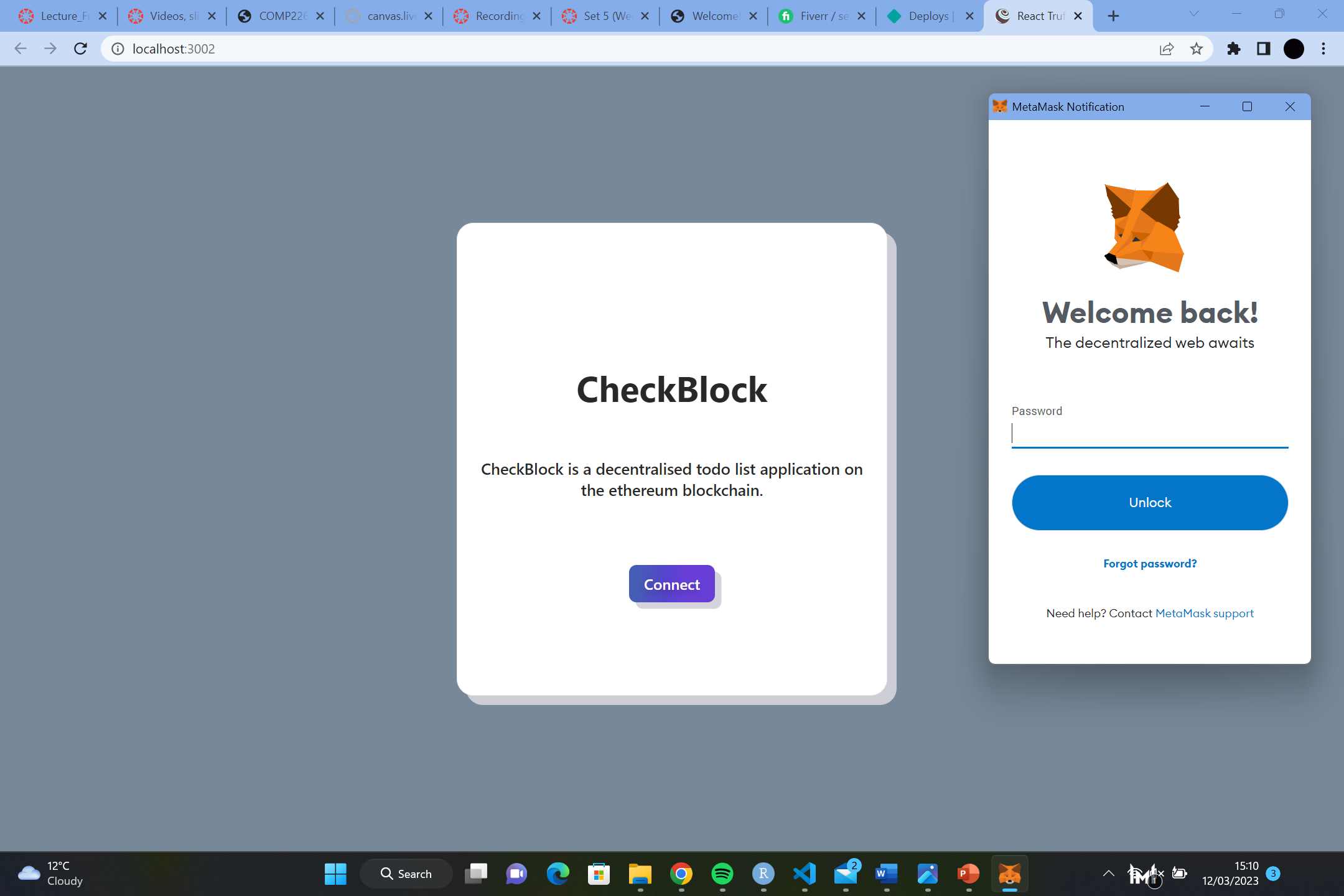 Github Sgmselli Checkblock Royalholloway Hackerthon V6 A Todo App Using Smart Contracts