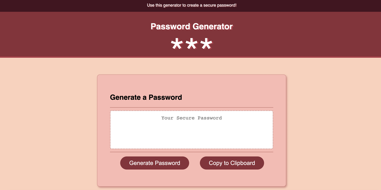 Github Erin M Kellerkeller Password Application Generates A Password Based On User Selected