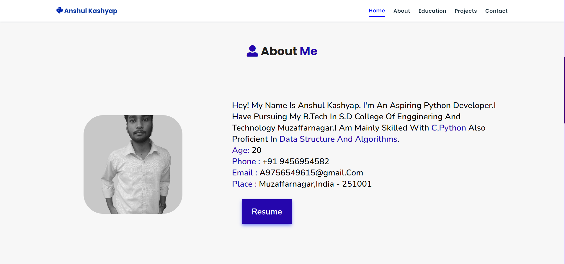 GitHub - anshulkashyap1234/portfolio: Welcome to my portfolio! I ...