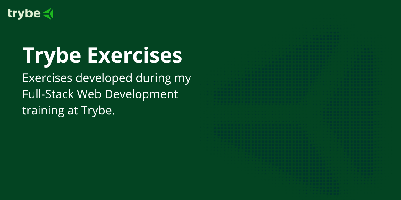 GitHub - crischgs/trybe-exercises: Portfolio of exercises and activities performed during my Web ...