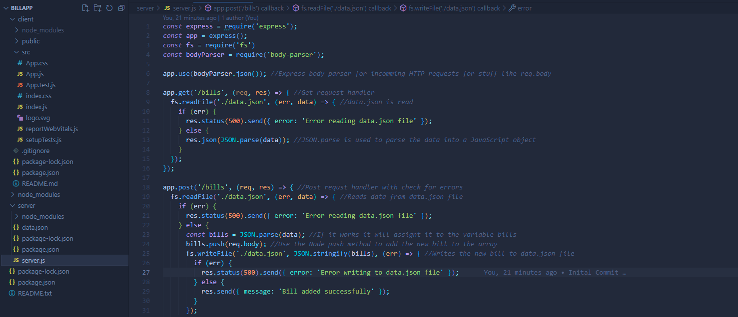 GitHub - caiomauro/billapp: This is a basic Node.js/Express/React app which tracks hospital ...