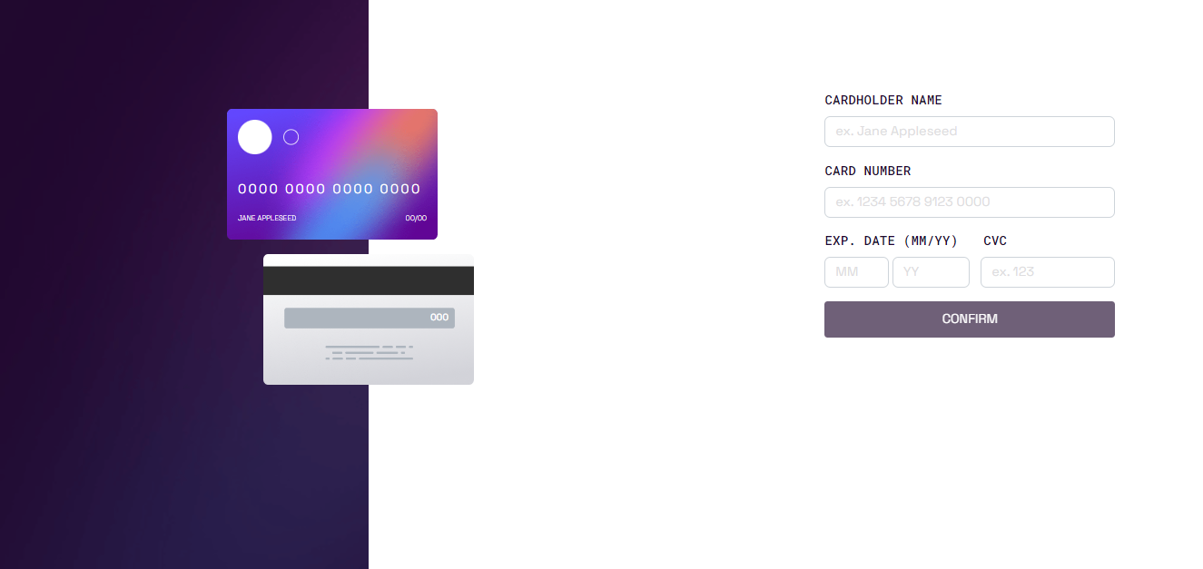 GitHub - Otavio-Fina/Interactive-card-details-form: Uma pagina ...