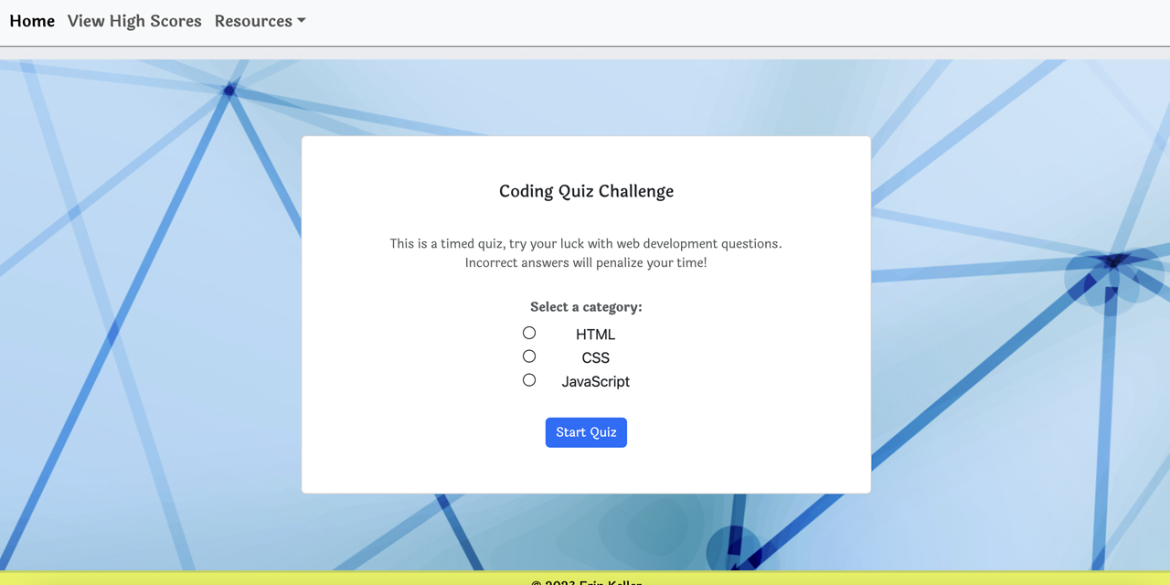 GitHub - erin-m-keller/keller-quiz: Application is a timed coding quiz.