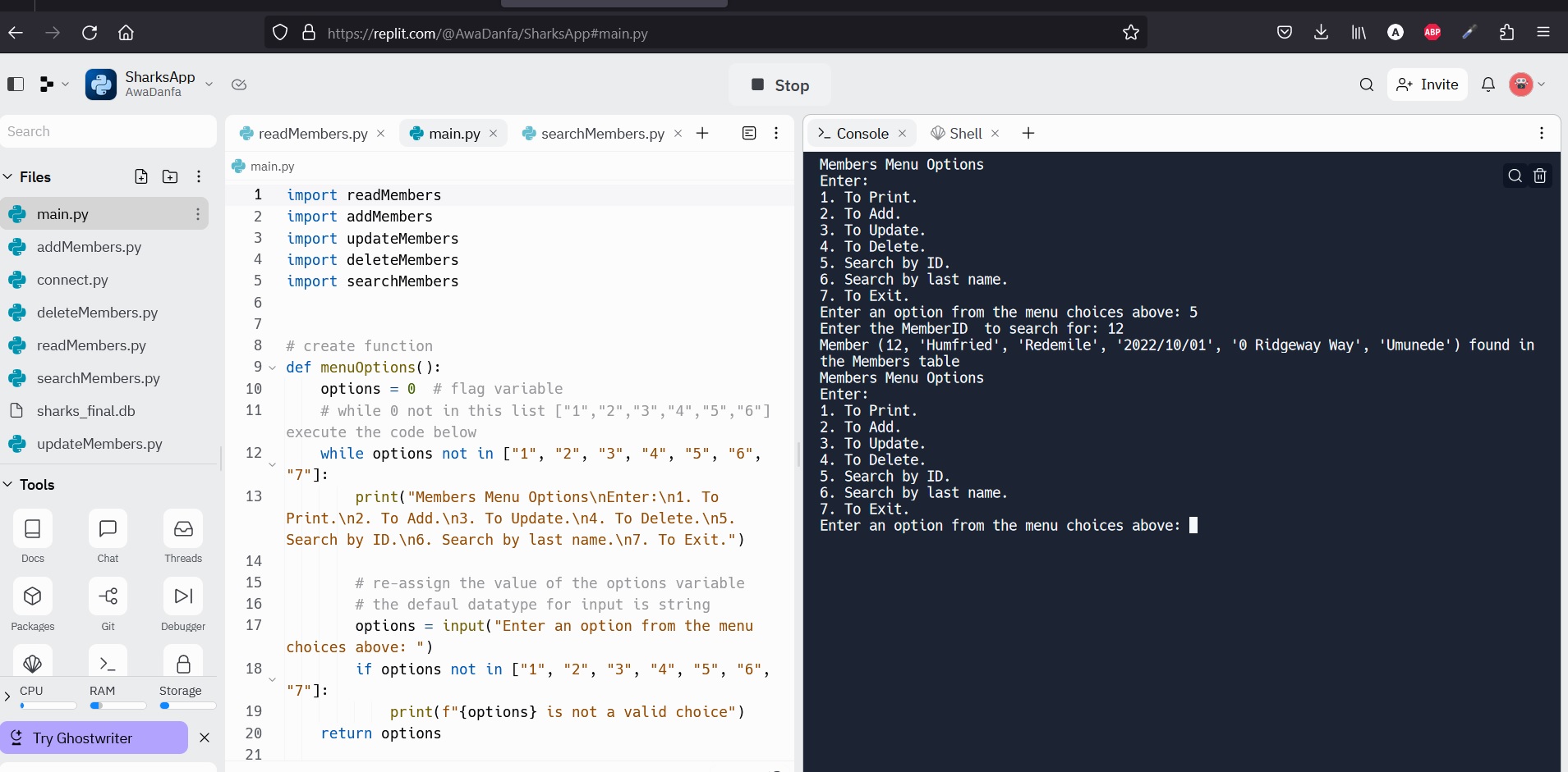 GitHub - AwaDanfa/SharksApplication