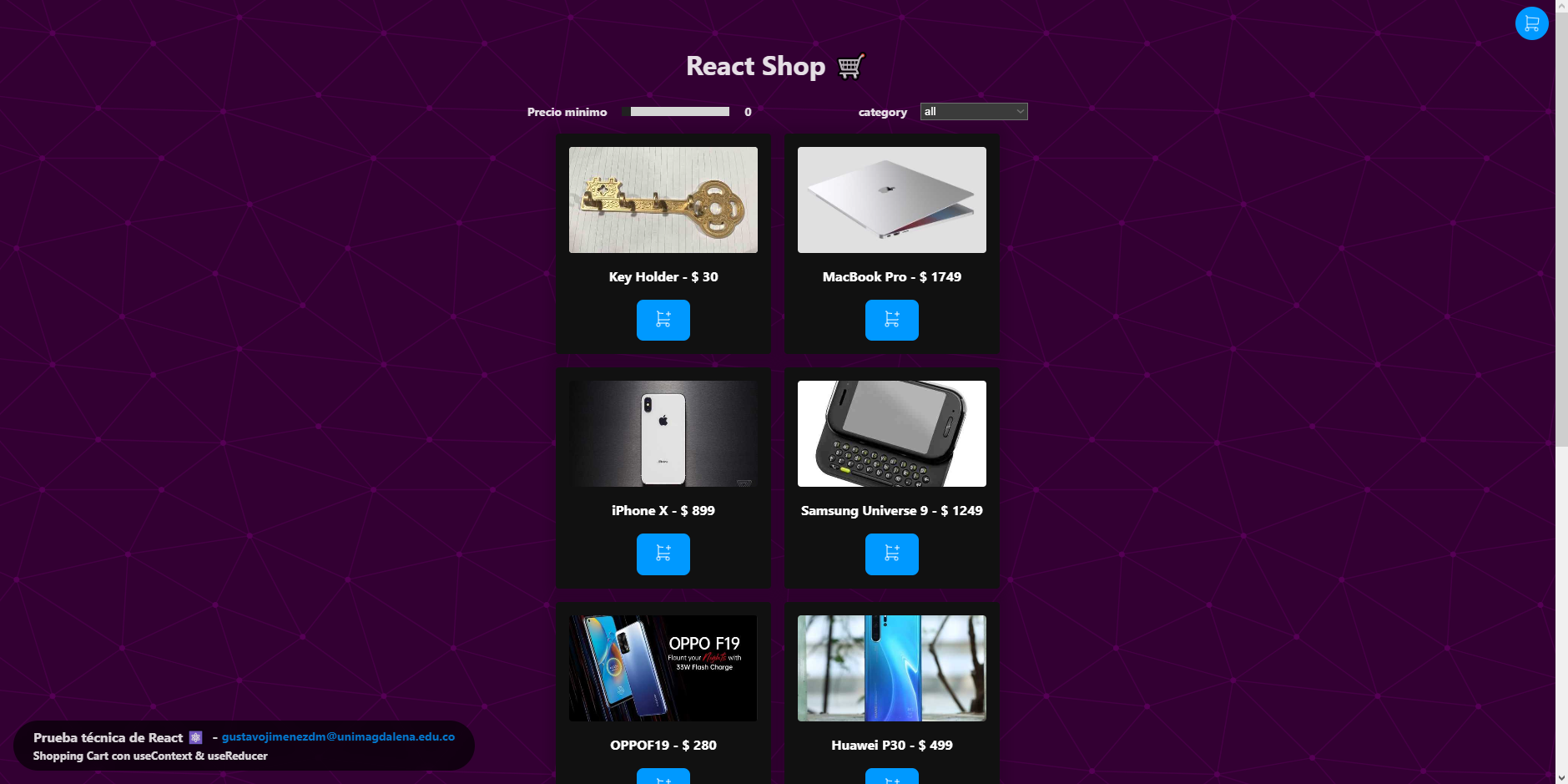 GitHub - tavowb/Ecommerce-con-carro-de-compras: Pagina de shopping con useContext