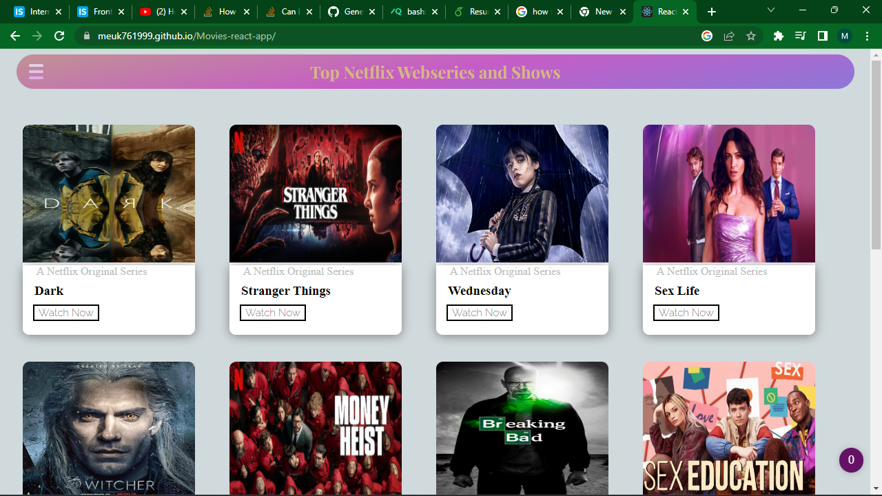 Github Meuk761999 Movies React App Its Is A Website Made In Html Css Reactjs And Provides A