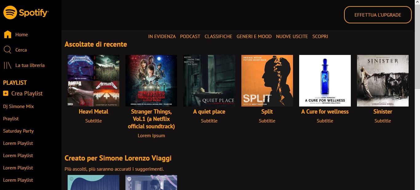 Github Simolorevghtml Css Spotifyweb Graphic Representation Of The