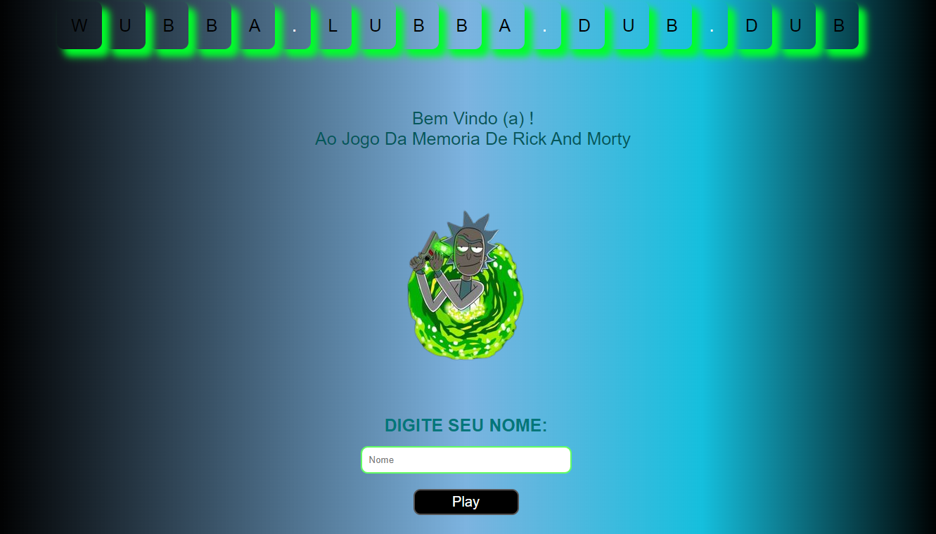 GitHub - Reverson-ghost/Jogo-da-memoria-Rick-and-morty-