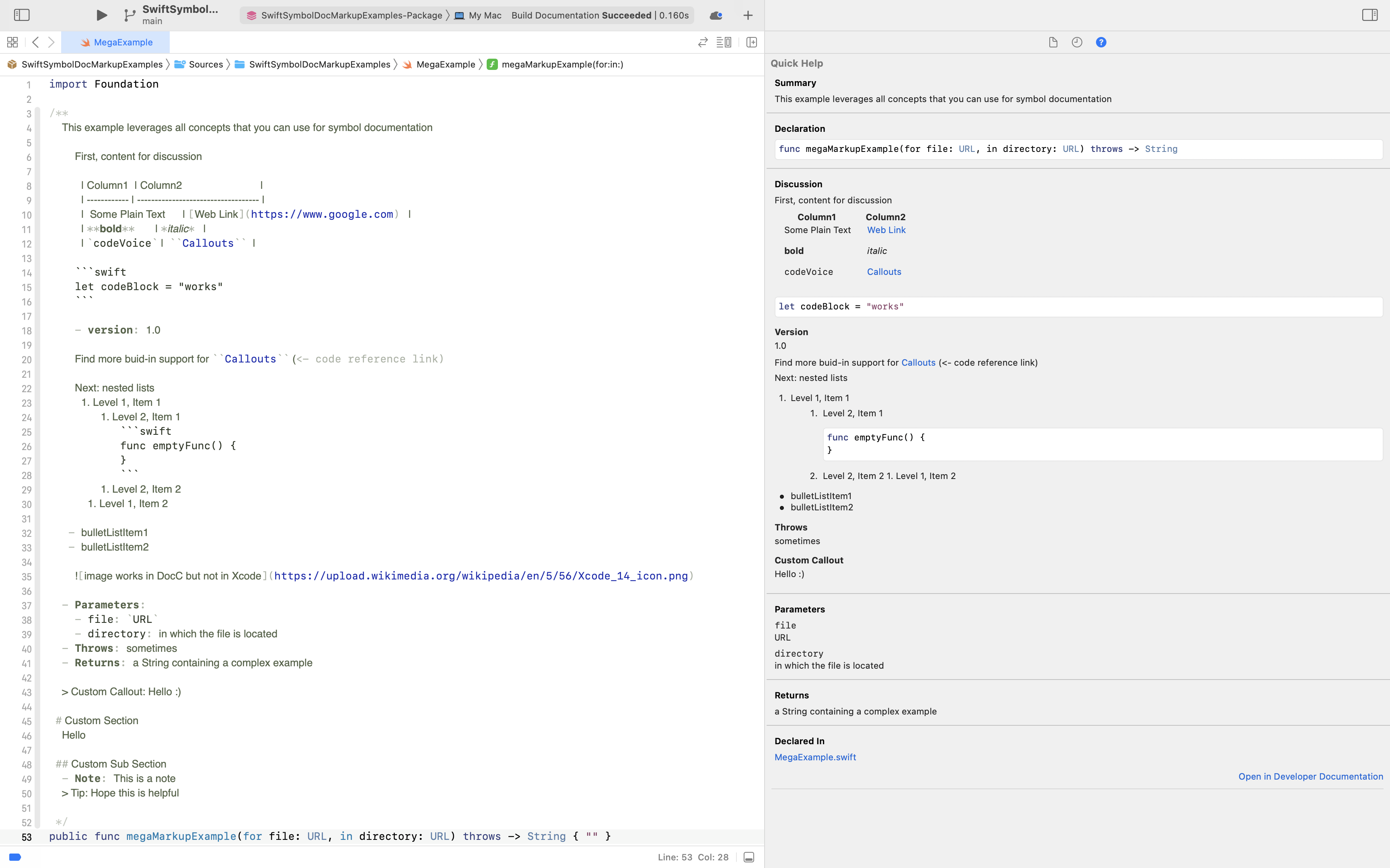Github Marcoeidinger Swiftsymboldocmarkupexamples Swift Code Base That Uses And Illustrates