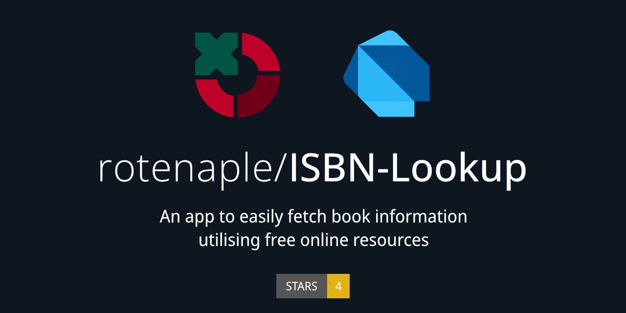 GitHub - rotenaple/ISBN-Lookup: ISBN Lookup is a tool for fetching book ... GitHub - rotenaple/ISBN-Lookup: ISBN Lookup is a tool for fetching book ...