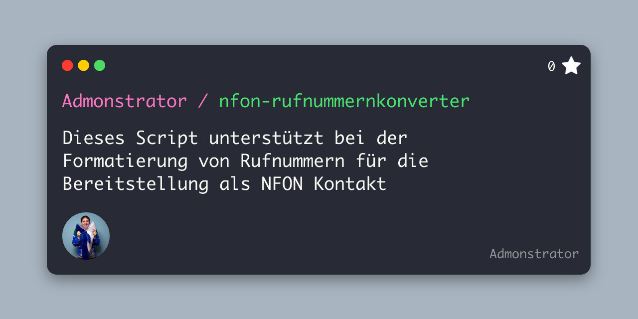 GitHub - Admonstrator/nfon-rufnummernkonverter: Dieses Script unterstützt bei der Formatierung ...
