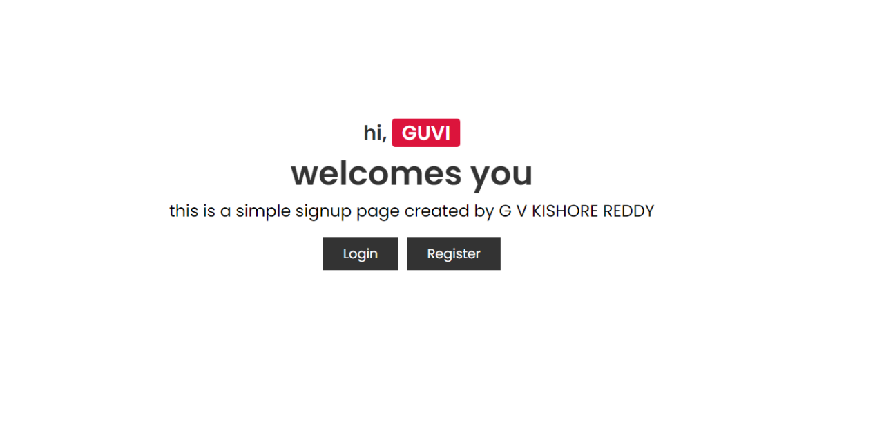 GitHub - gvkishorereddy/signup: A signup page where a user can register, a login page to log in ...