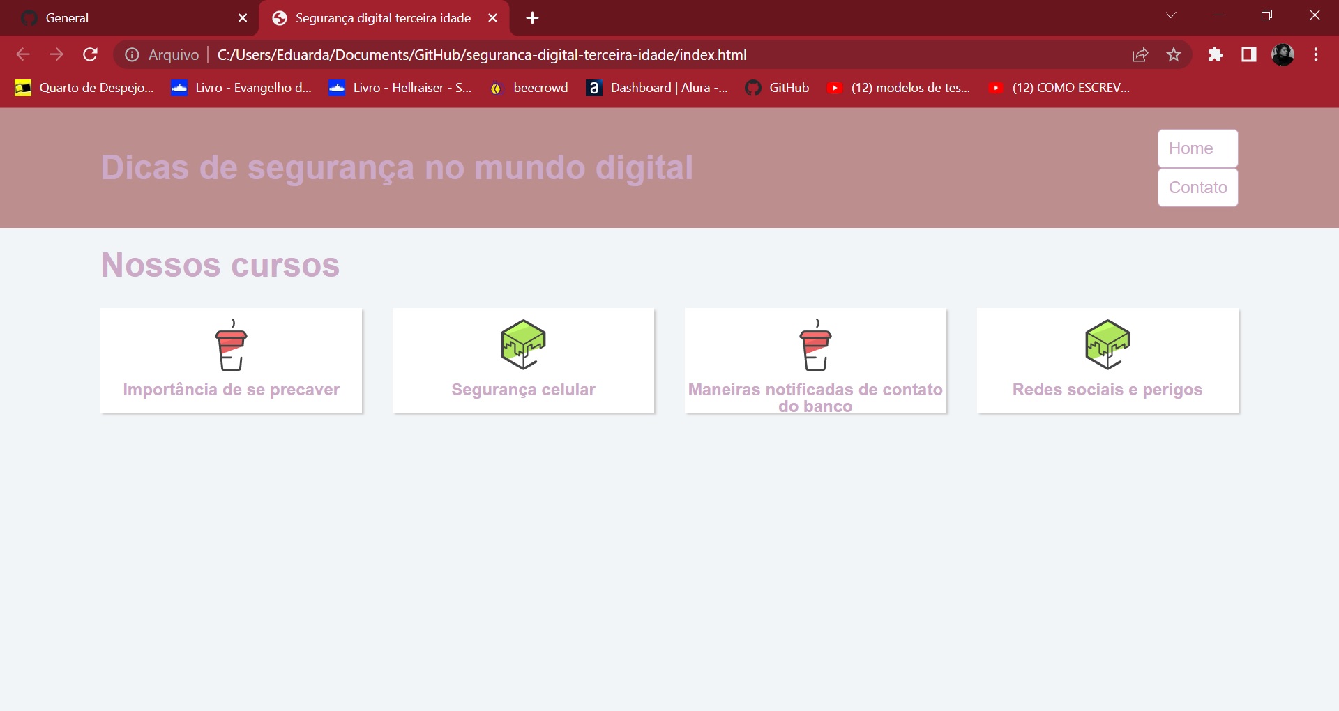 GitHub - menv25/seguranca-digital-terceira-idade: Projeto para a faculdade onde crio um site com ...