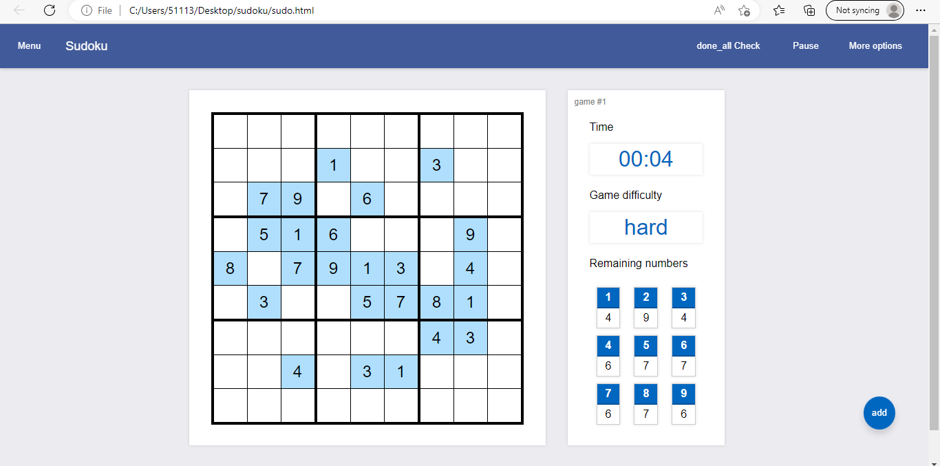GitHub - NaveenDasu/SudokuGame
