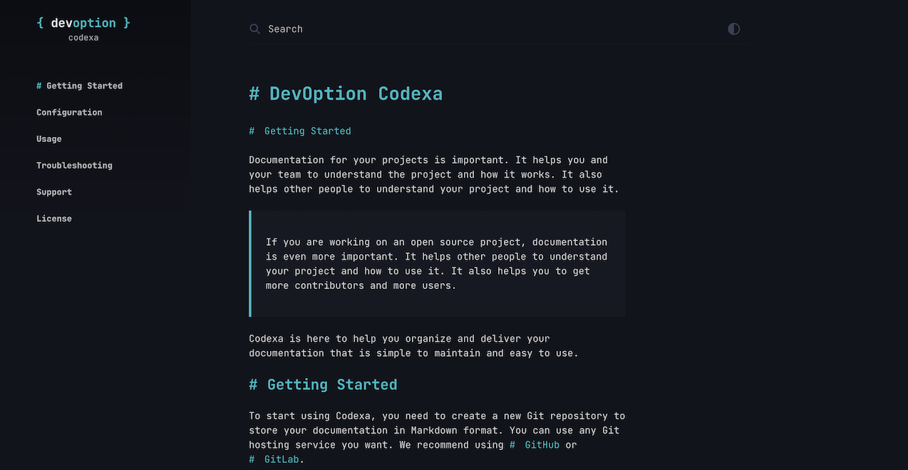 GitHub - devoption/codexa: Codexa is a Documentation System built using the Laravel Framework