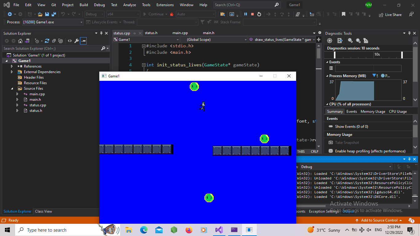 GitHub - NdzabaM/C-Platformer-Game: The first game I developed from a free course I found on ...