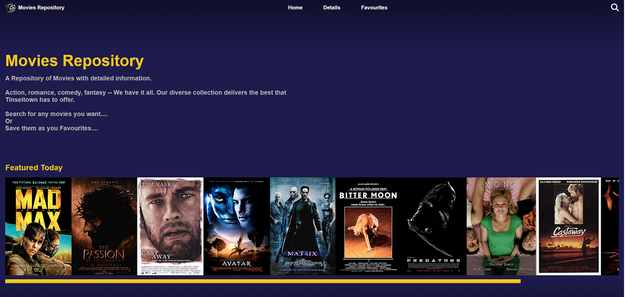 Github Hatcherofficialsmoviesrepository A Movies Repository Build Using Omdb Api It 