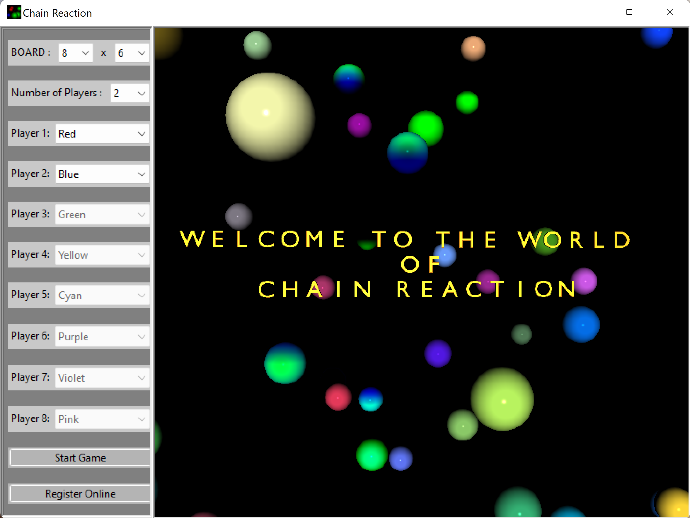 GitHub - chainreaction9/Chain-Reaction-cpp: Popular android game 'Chain Reaction' implemented in ...