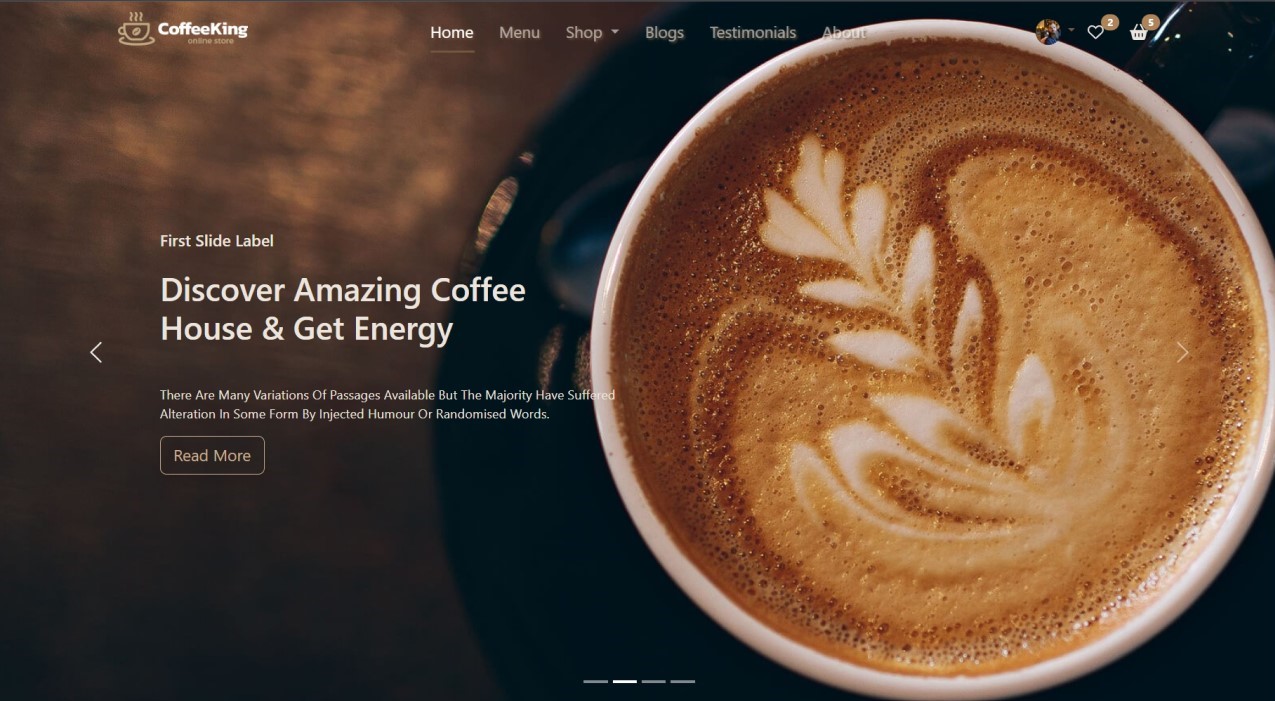 Github E Mustafatamplate 103 Coffeeking Bootstrap Coffee Shop Template With Edit Bootstrap