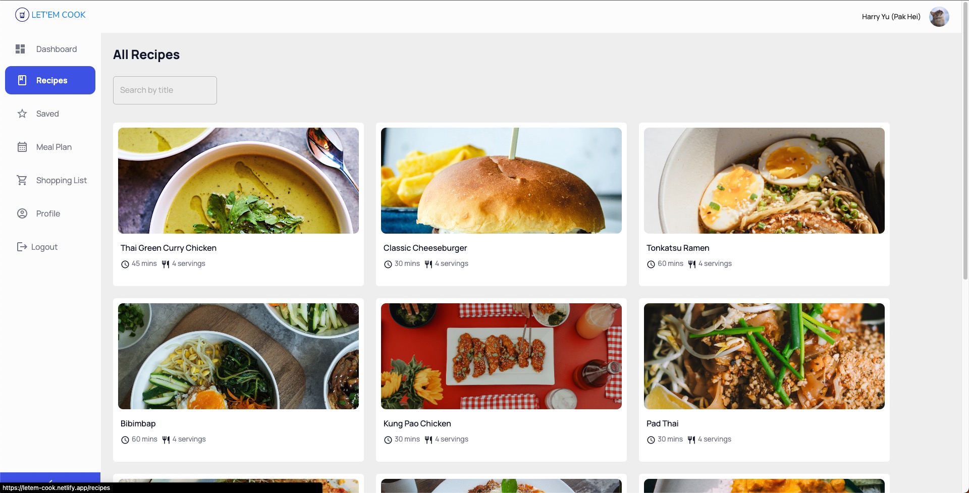 GitHub - HarryYu02/Recipe-App: Let'em Cook is a full-stack recipe sharing application that ...