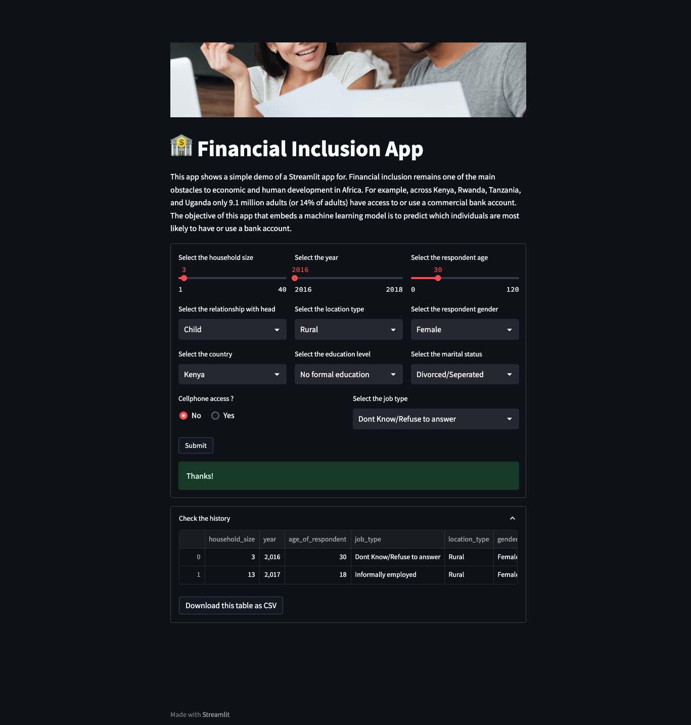 GitHub - eaedk/streamlit-financial-inclusion-app-for-one-by-one ...
