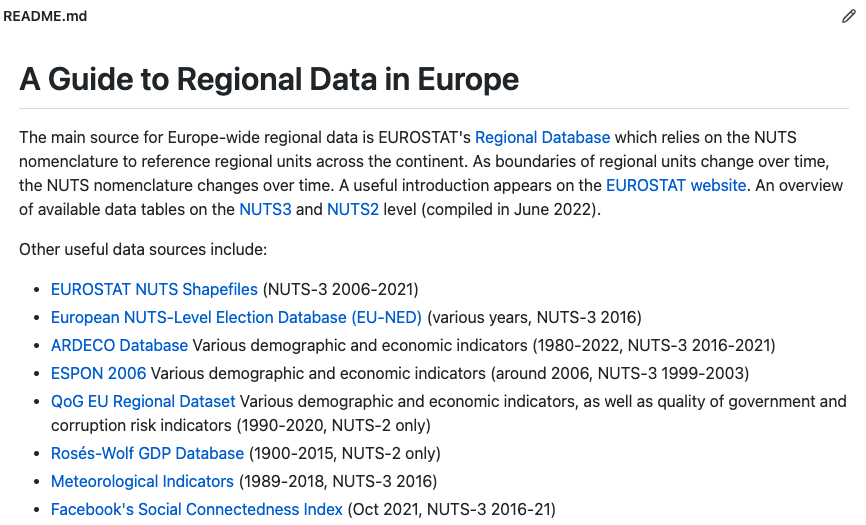 GitHub - sumtxt/regionaldata-guide-eu: A Guide to Regional Data in Europe