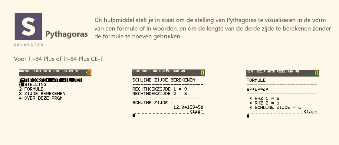 GitHub - SALAJEV/TI-Pythagoras: Hulpmiddel voor rekenmachine.
