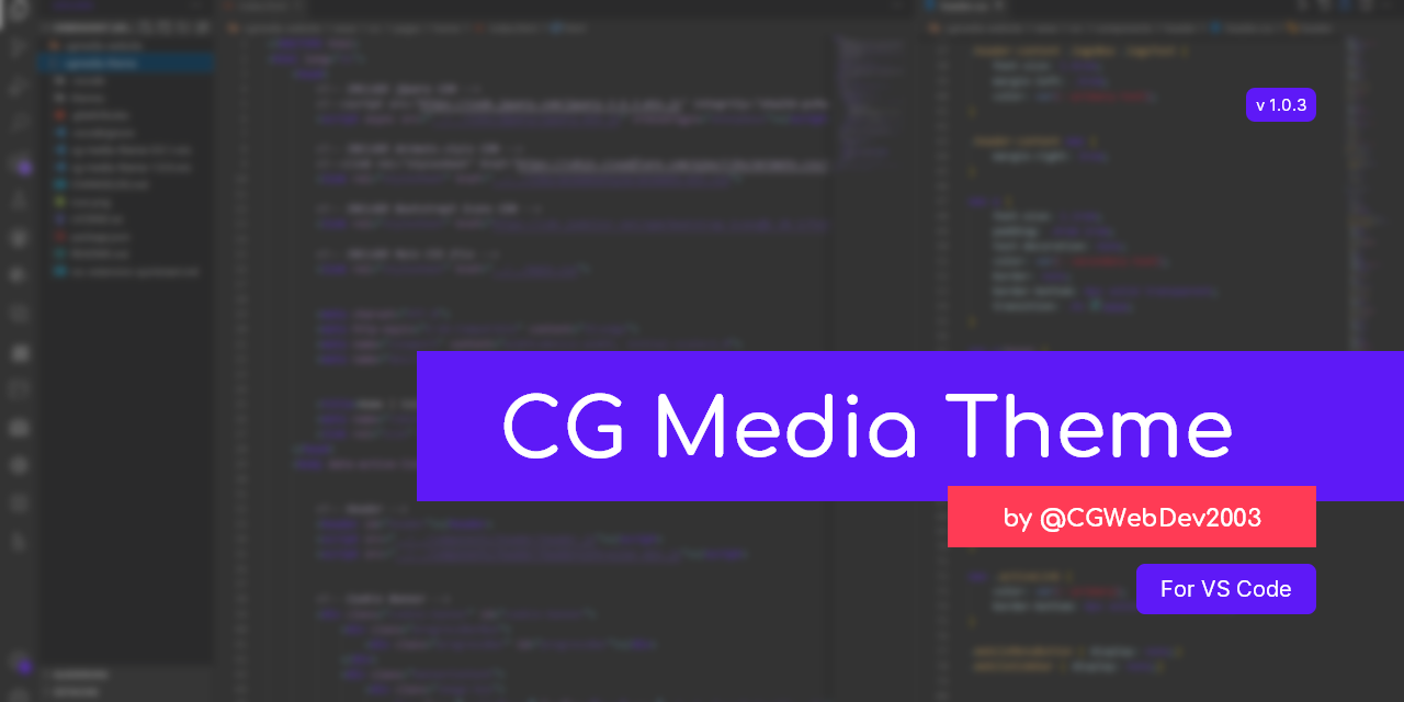 GitHub - CGWebDev2003/cgmedia-theme: 🟣 Thsis is the official CG Media theme for vs code. Made ...