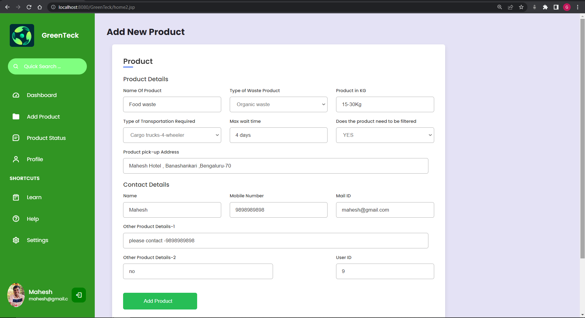 GitHub - gurukiran-gk/GreenTeck: An eco-friendly website for waste recycle
