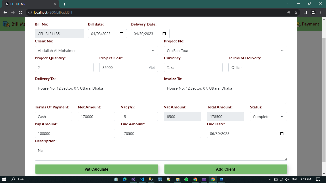 GitHub - AbdullahAlMohaimen/CEL_BILL: WEB API-->(.net core 6)-->Angular