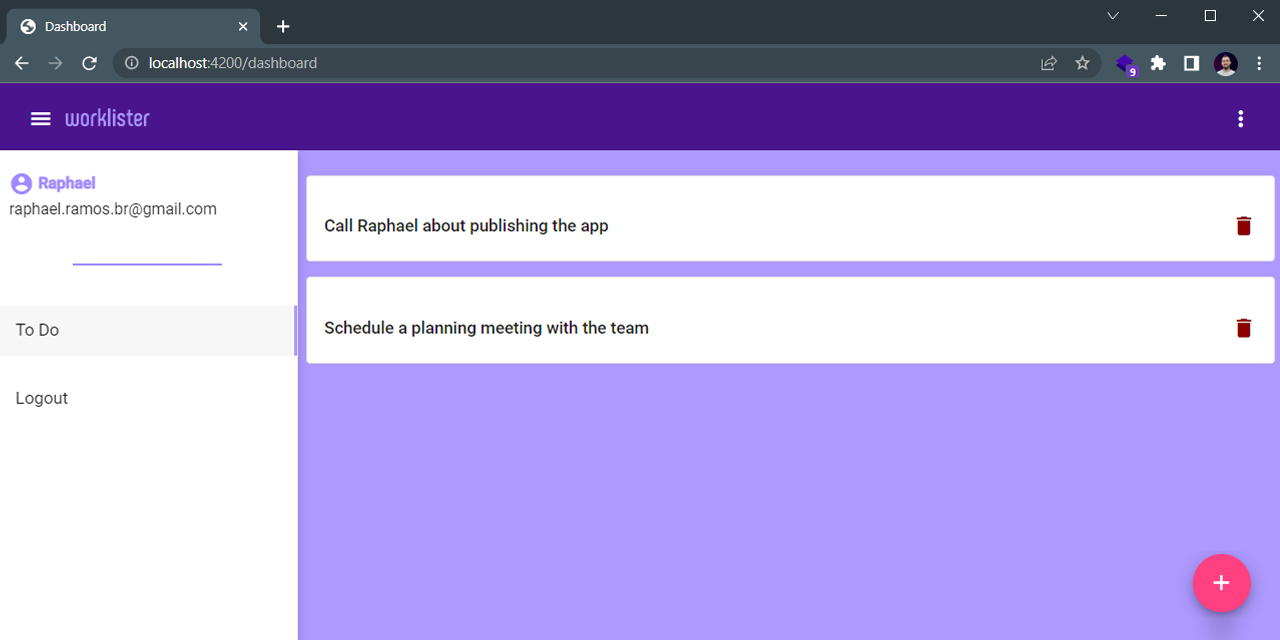 GitHub - raphaelramos/worklister: To Do list with login. Node with Nest.js, Angular, Prisma and ...