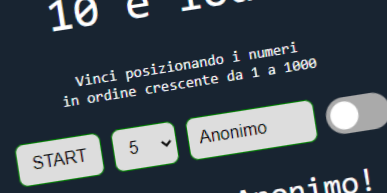 GitHub - OIVita/sequential-numbers: Scopo del gioco ordinare i numeri dati casualmente dal ...