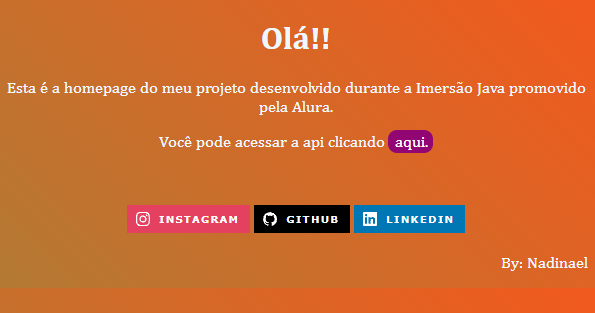 Github Nadinaellinguagens Api Uma Pequena Api Desenvolvida Durante A Imersão Java Da Alura 