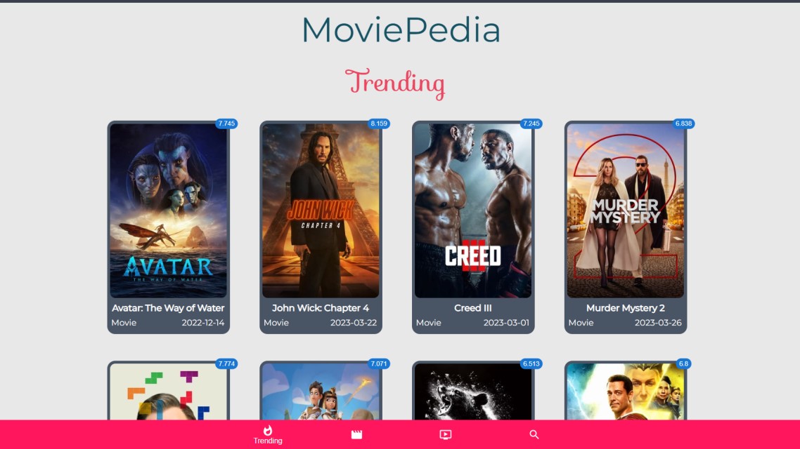 GitHub - man-su-97/MoviePedia: Movies and TV Series App in React JS and Material UI with full ...
