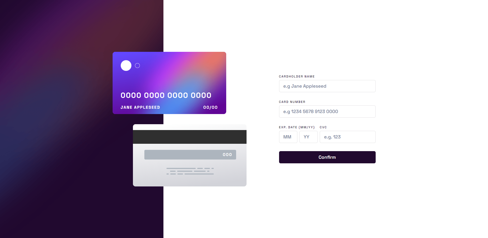 GitHub - WesleyMaik/interactive-card-details-form: Frontend Mentor Challenge