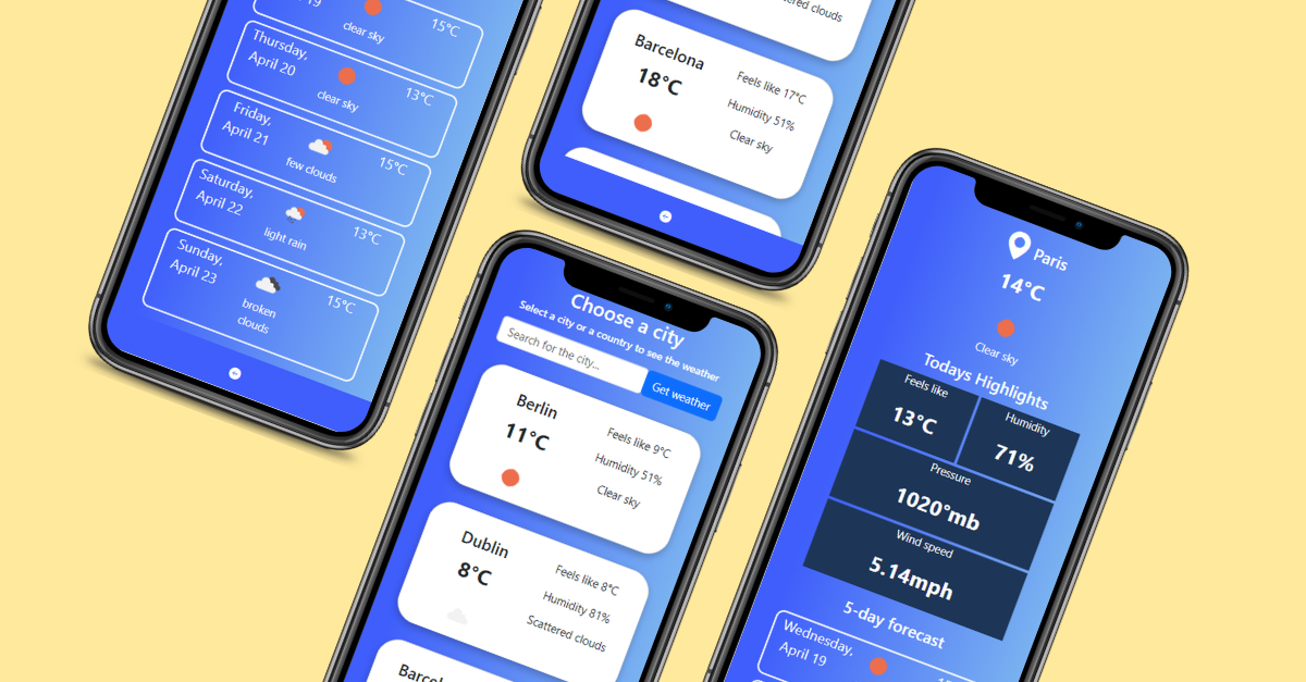 GitHub - Victoriajuszkiewicz/weather-app-Openweather-API-: Simple weather-app Front-end aplication
