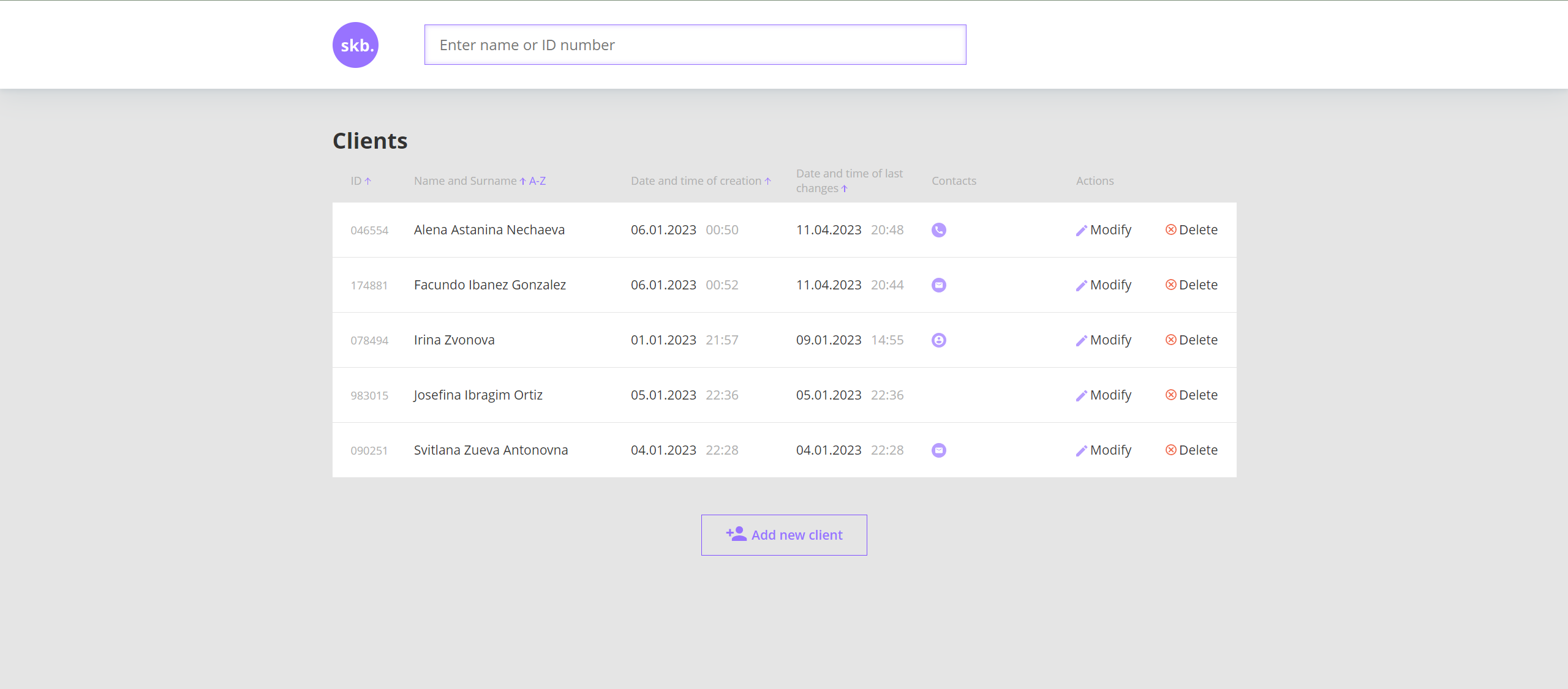 Github Alena Nechaevafinal Project Crm Clients Spa Crm System That Allows Adddeletemodify 7281
