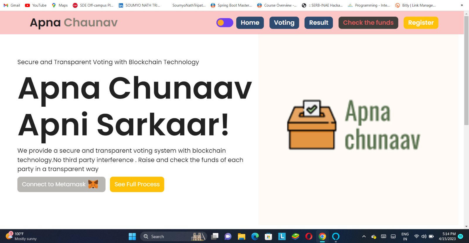 GitHub - SoumyoNathTripathy/Apna-Chunav: This is a decentralized blockchain-based voting system ...