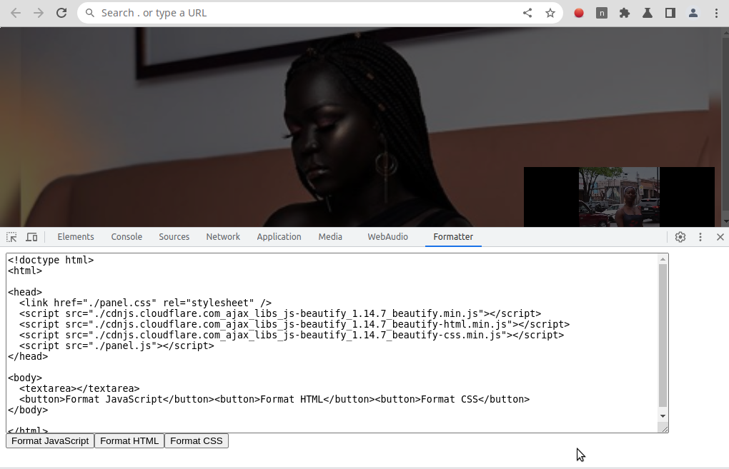 Github Guest271314devtoolspanelcodeformatter Devtools Panel Code