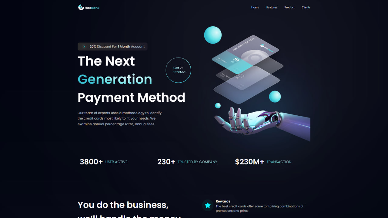 GitHub - igorator/HooBank: HooBank is a landing page is built using React and Tailwind CSS, and ...