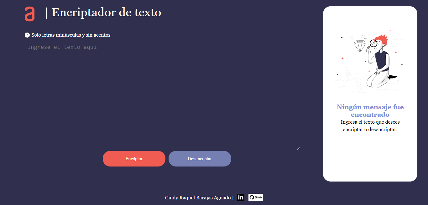 GitHub - CindyRaquel/Encriptador-de-texto: Este proyecto forma parte del programa Alura latam ...