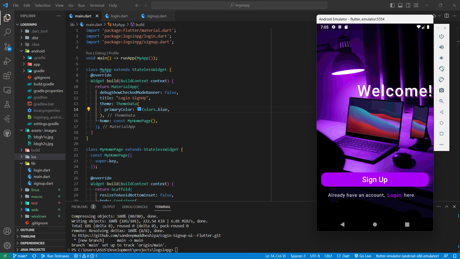 GitHub - sandeepmaddheshiya/Login-Signup-ui--Flutter