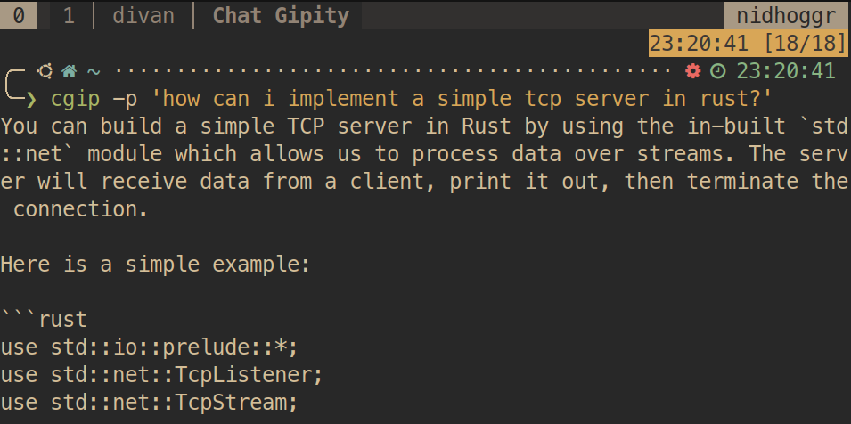 GitHub - divanvisagie/chat-gipitty: Terminal client for getting answers from LLMs