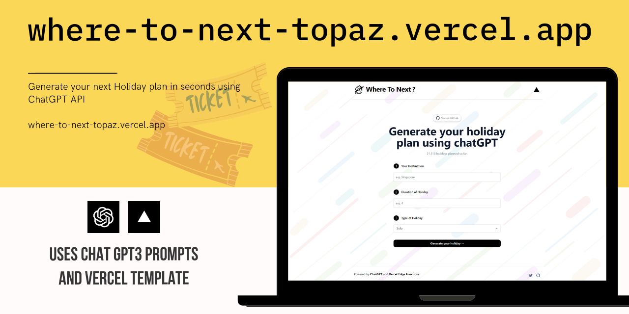 GitHub - dvlprkrishna/where-to-next: Generate a holiday plan with ...