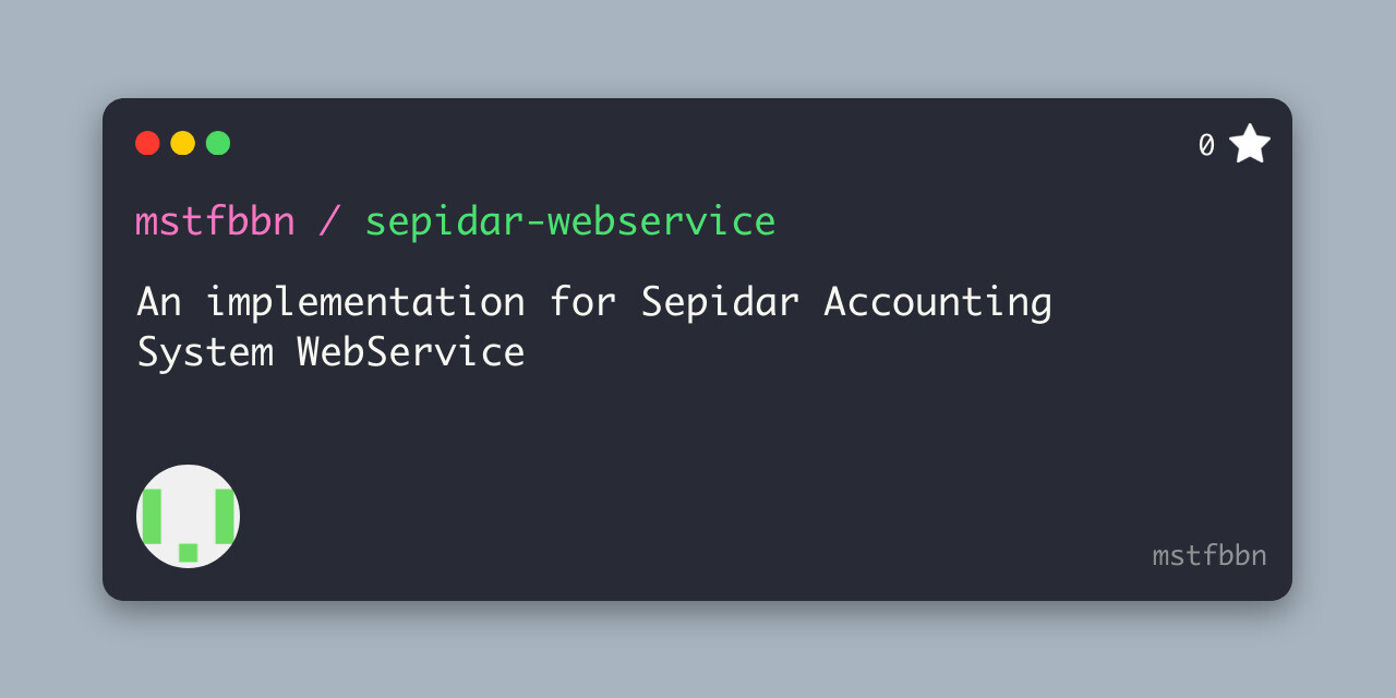 GitHub - mstfbbn/sepidar-webservice: An implementation for Sepidar Accounting System WebService