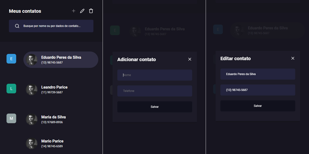 Github Leandro Parice Bora Codar 16 Uma Pagina De Contatos Contact Listing Web App