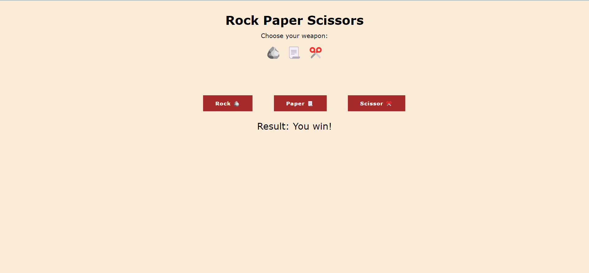 GitHub - jfmartinz/Rock-Paper-Scissor-game: Simple JS calculator