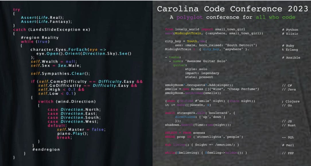 GitHub - brightball/carolina-code-conf-lyrical-challenge: Carolina Code ...